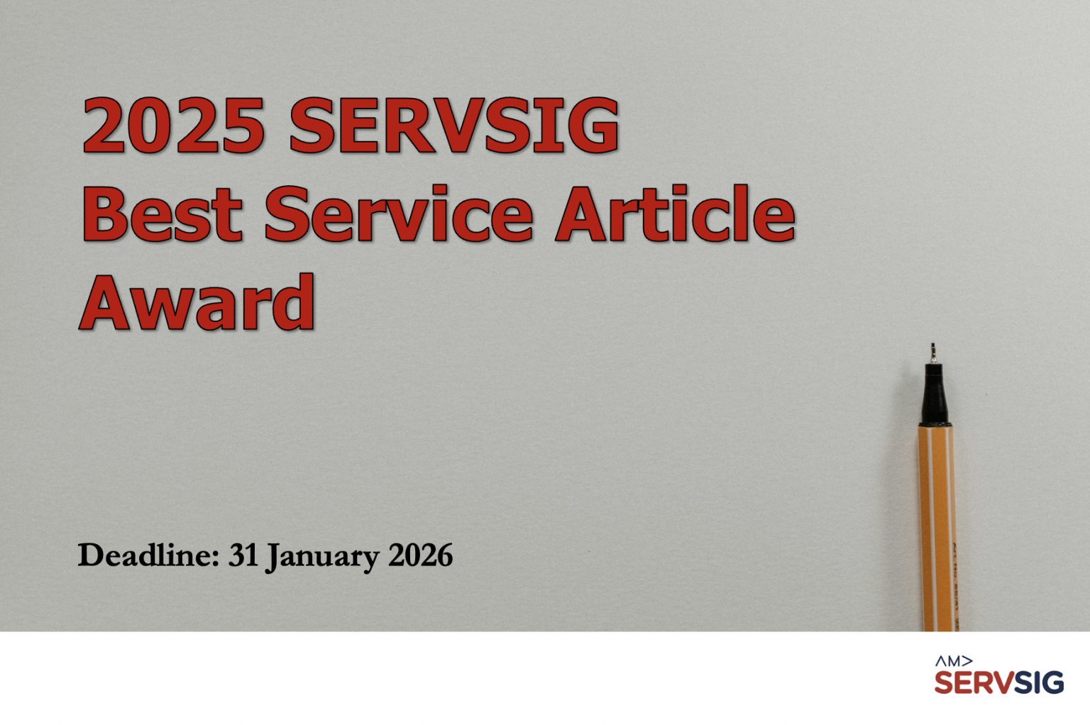 Call for Nominations: 2025 Best Service Article Award – SERVSIG